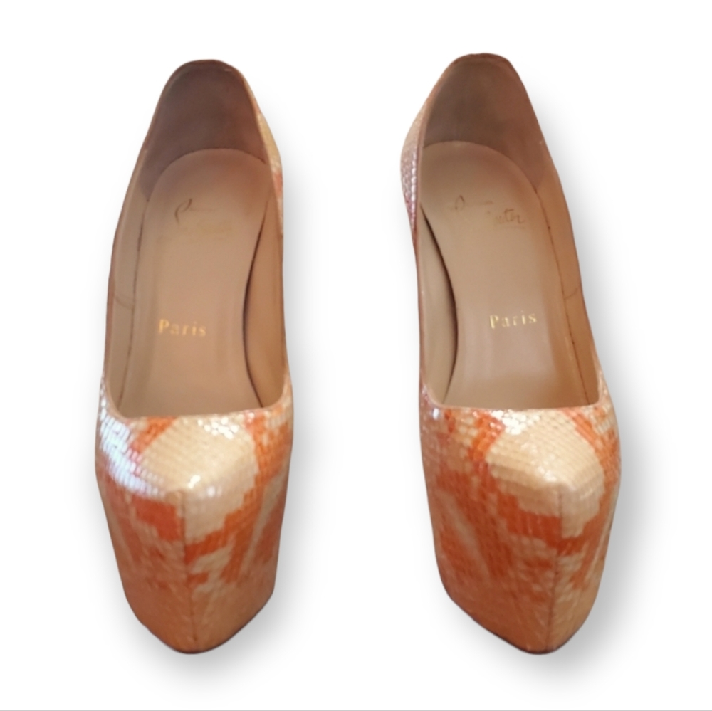 Christian Louboutin Genuine Python Orange Daffodile P… - Gem